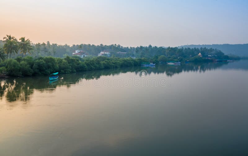 River bank in Nerul Goa stock photo. Image of surface - 184036870