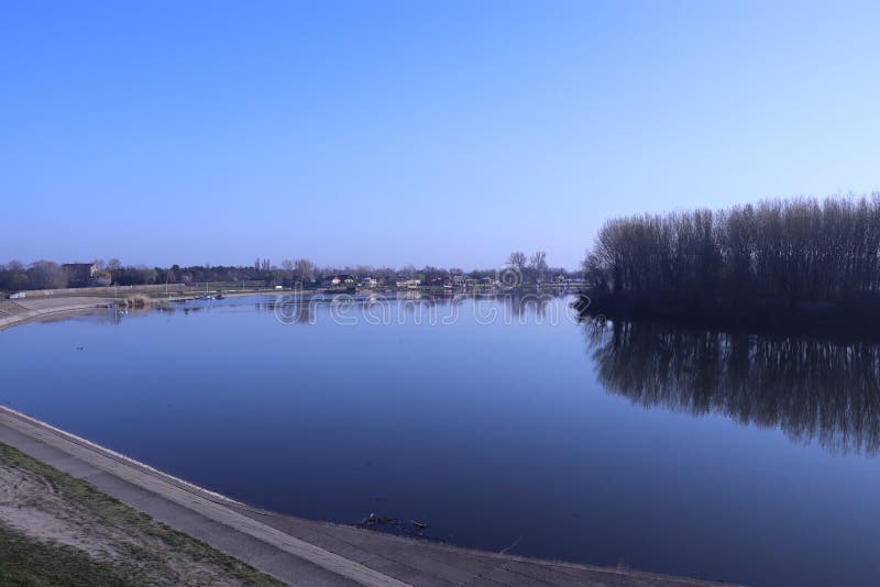The River Bank with a Promenade Early in the Morning Stock Image ...