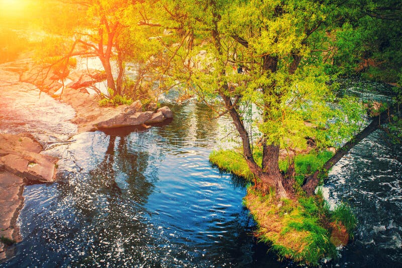 River bank with rocks stock image. Image of nature, stone - 54027885