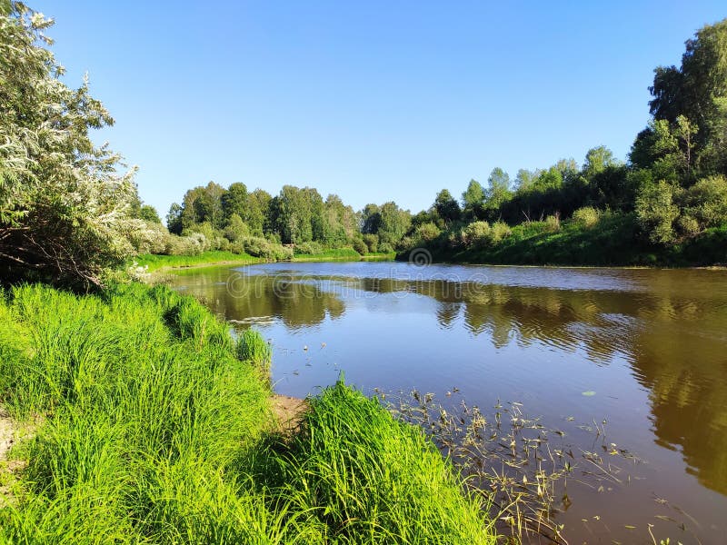 River Bank in Russia. Rivers of a Large Country Stock Image - Image of ...