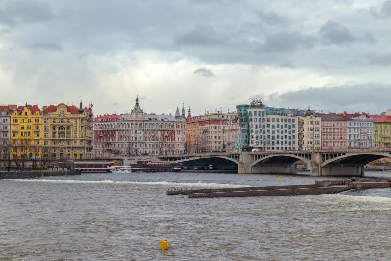 River bank view in prague editorial photo. Image of attraction - 164753291