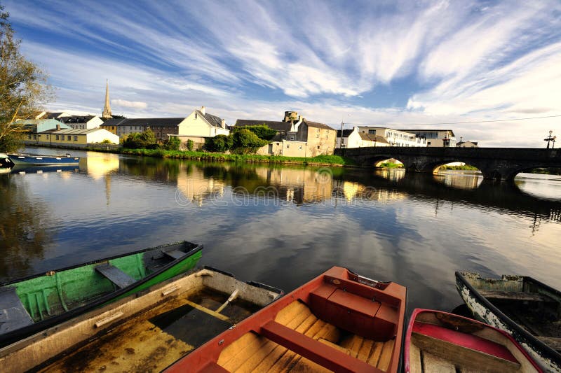 River Barrow stock photo. Image of town, boats, scenic - 65031210