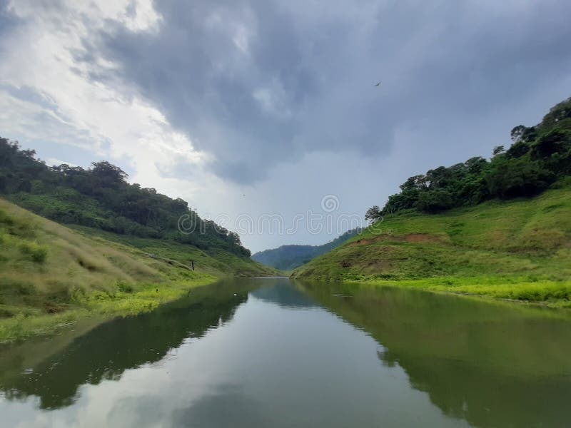 River bay gulf lake hill stock image. Image of canal - 191763681