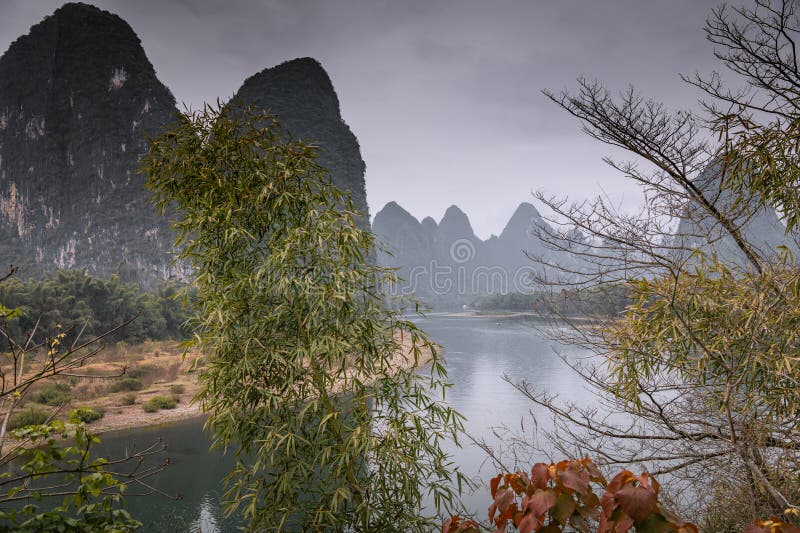 River Bend and the Limestone Rocks Around Xing Ping, Guilin, China ...