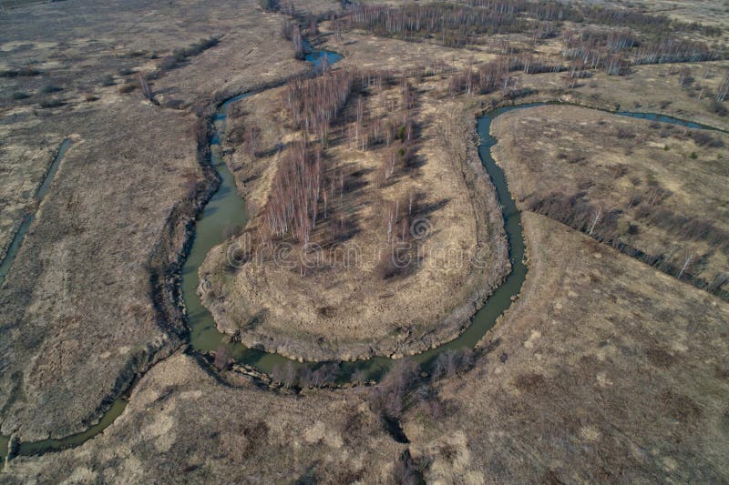 River Bend in the Shape of a Horseshoe. Stock Photo - Image of terrain ...