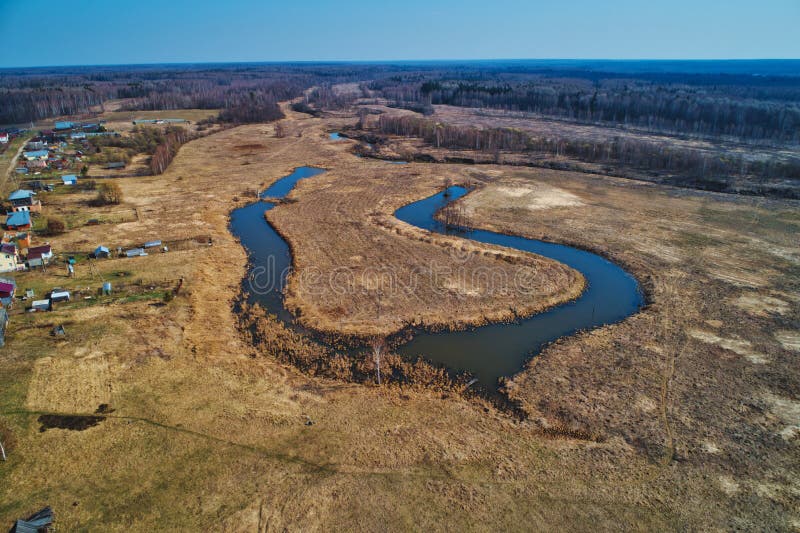 River Bend in the Shape of a Horseshoe. Stock Image - Image of ...