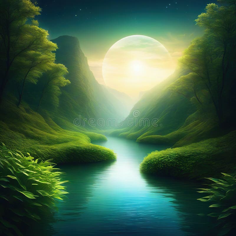 The River with the Bizarre Landscape Conceptual Visual Art Natural ...