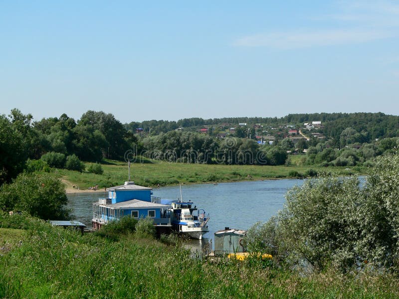 River boat in Russia stock image. Image of grass, nature - 95151955