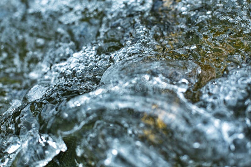 River Boiling Water with Bubbles Close, Water in the Nature Stock Image ...