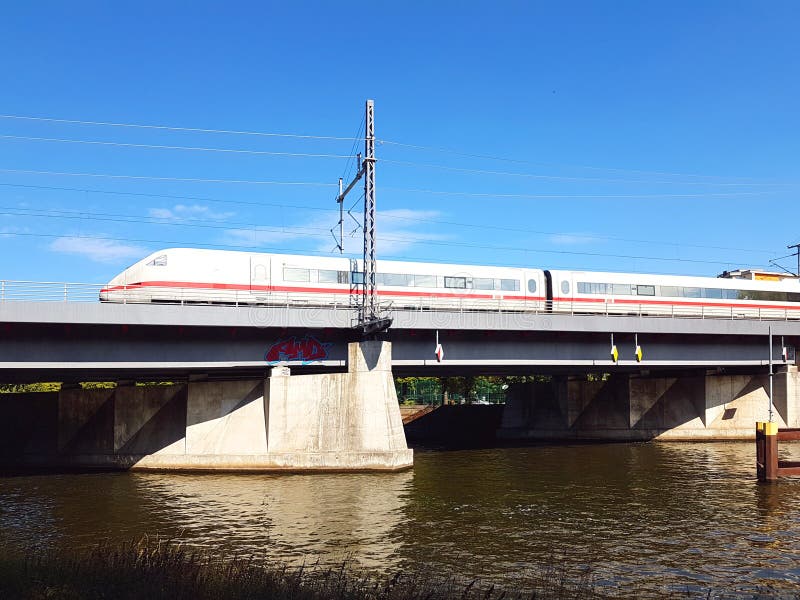 River Bridge with High Speed Train Stock Image - Image of japan ...
