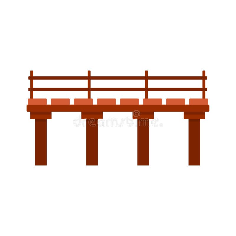 River Bridge Icon, Flat Style Stock Vector - Illustration of icon ...