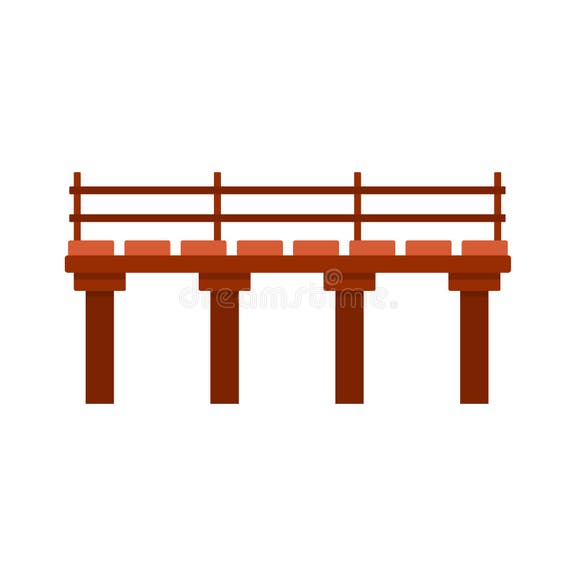 River Bridge Icon, Flat Style Stock Vector - Illustration of icon ...