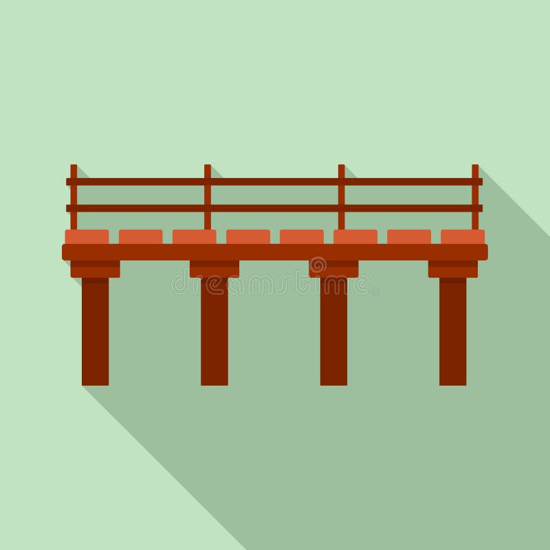 River Bridge Icon, Flat Style Stock Vector - Illustration of linear ...