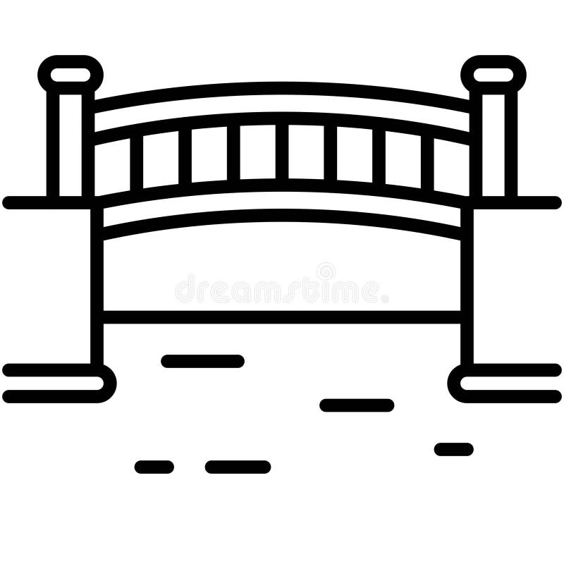 River Bridge Icon, Winter City Related Vector Stock Vector ...