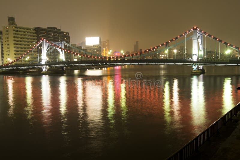 Light up bridge stock photo. Image of building, japanese - 64607952