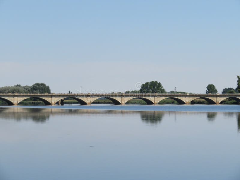 River with Bridge Path Passage Water Sky Landscape Stock Photo - Image ...