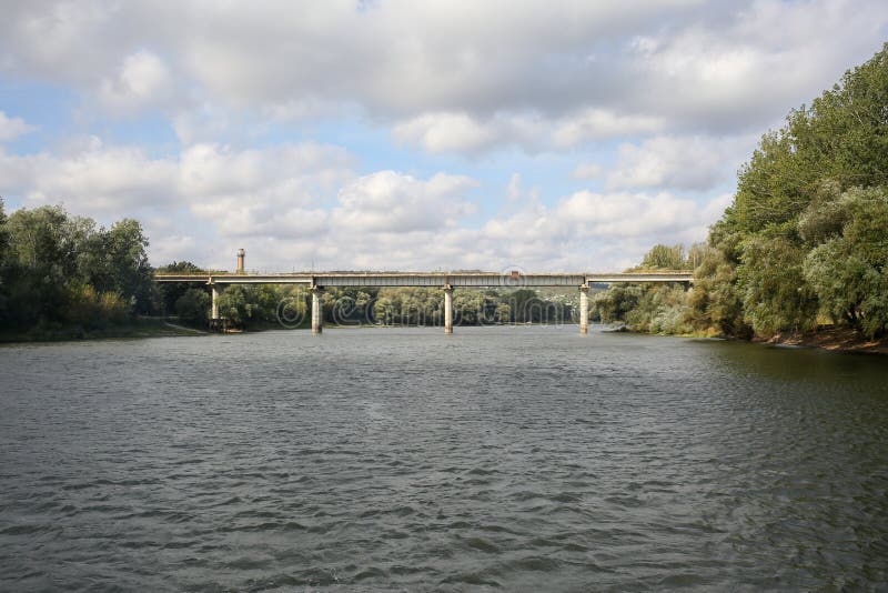 River Bridge. a Steady Flow of Water Stock Photo - Image of blue ...