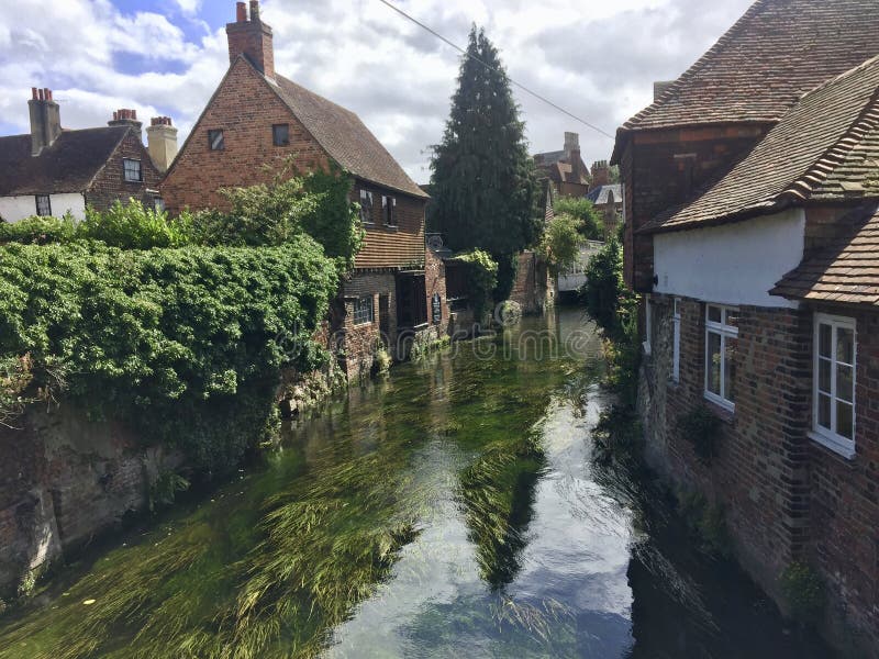 Riverside Scenery On The River Stour At Canterbury Kent England Stock ...