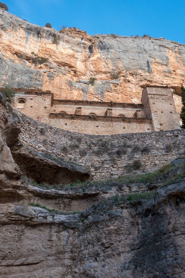 River Canyon Mesa and Jaraba Monastery Stock Photo - Image of cliff ...