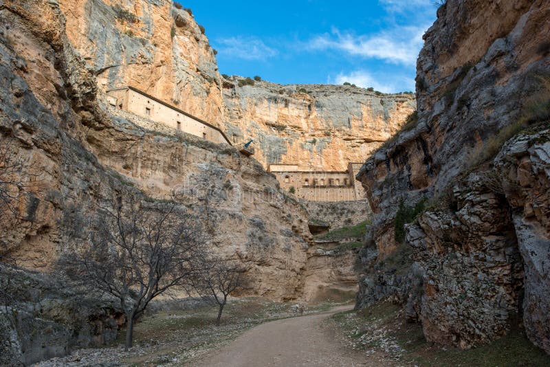 River Canyon Mesa and Jaraba Monastery Stock Image - Image of park ...