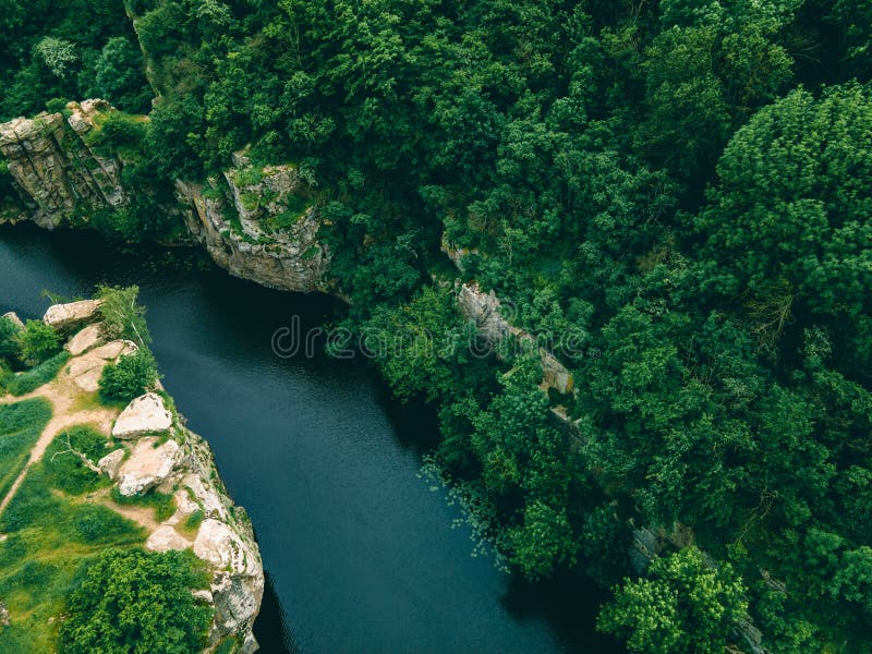 River in Canyon Overhead Top View Stock Photo - Image of beautiful ...