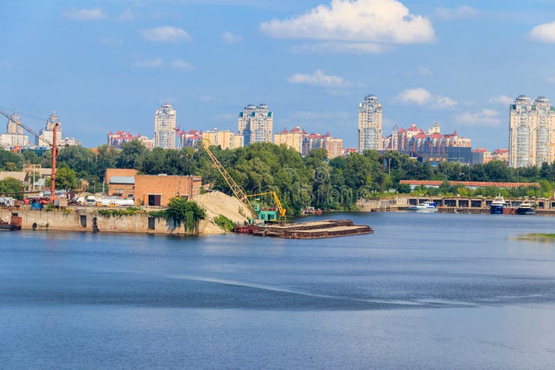 River Cargo Port in Kiev, Ukraine Stock Image - Image of blue, logistic ...