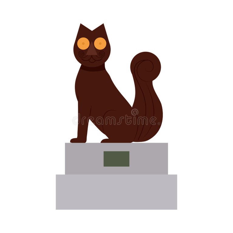 River cat monument stock vector. Illustration of cali - 295645238