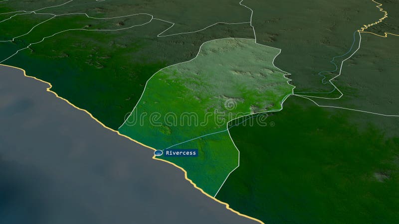 River Cess, Liberia - Highlighted with Capital. Physical Stock ...
