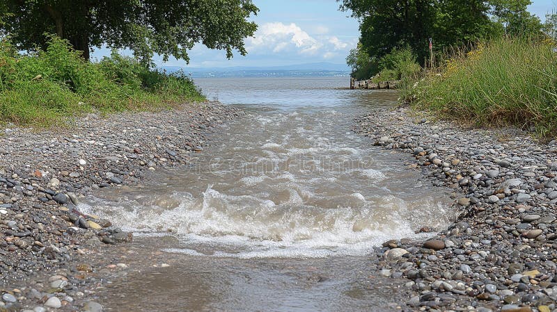 River Channel Flowing through Gravel Stock Photo - Image of stream ...