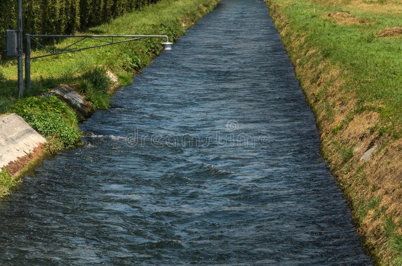 River Channel for a Power Plant Stock Photo - Image of garden, grass ...