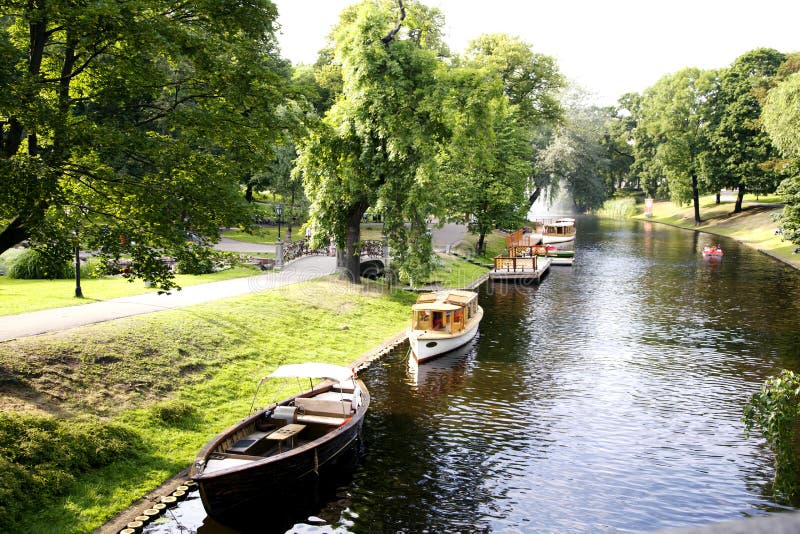 Spring Landscape with Boat on the Narew River. Stock Photo - Image of ...