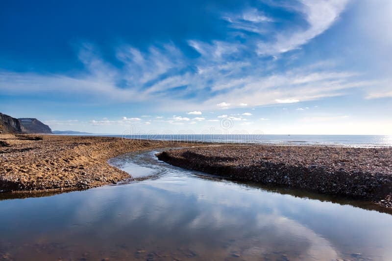 River Char at Charmouth stock image. Image of calm, winter - 138458575