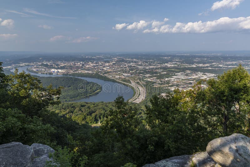River and City Scenic Overlook Stock Photo - Image of scenic, woods ...