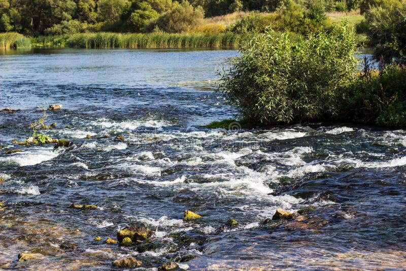 Rough River with Rapids and Rainbow Stock Photo - Image of rapids ...