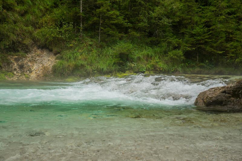 A River of Clear Water Flows Fast Stock Image - Image of motion ...