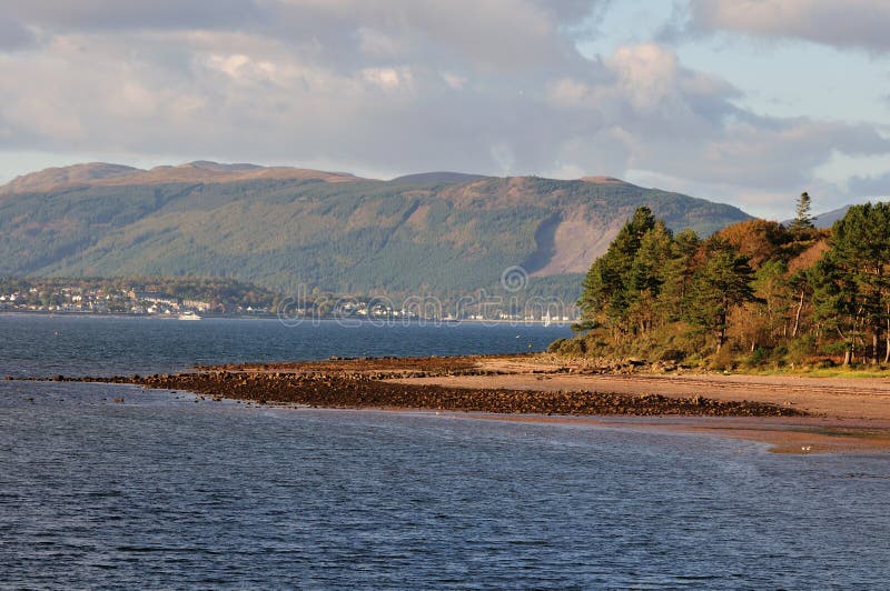 The River Clyde. stock photo. Image of beach, rocks, dunoon - 71558080