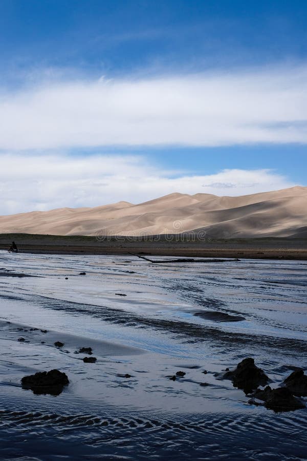 River in the Colorado National Sand Dunes Stock Image - Image of scenic ...