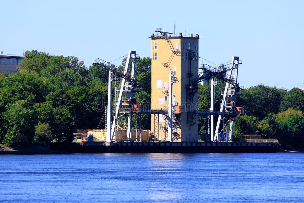 River Complex for Cargo Lifting Stock Image - Image of lifting ...