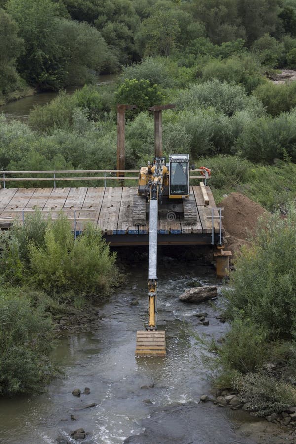 River construction site stock image. Image of elevating - 44523337