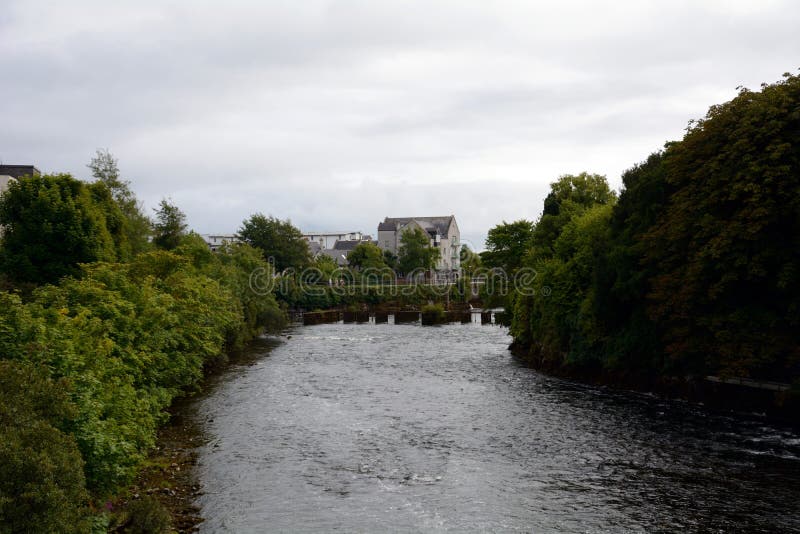 River Corrib, Galway, Ireland Stock Photo - Image of creek, forest ...