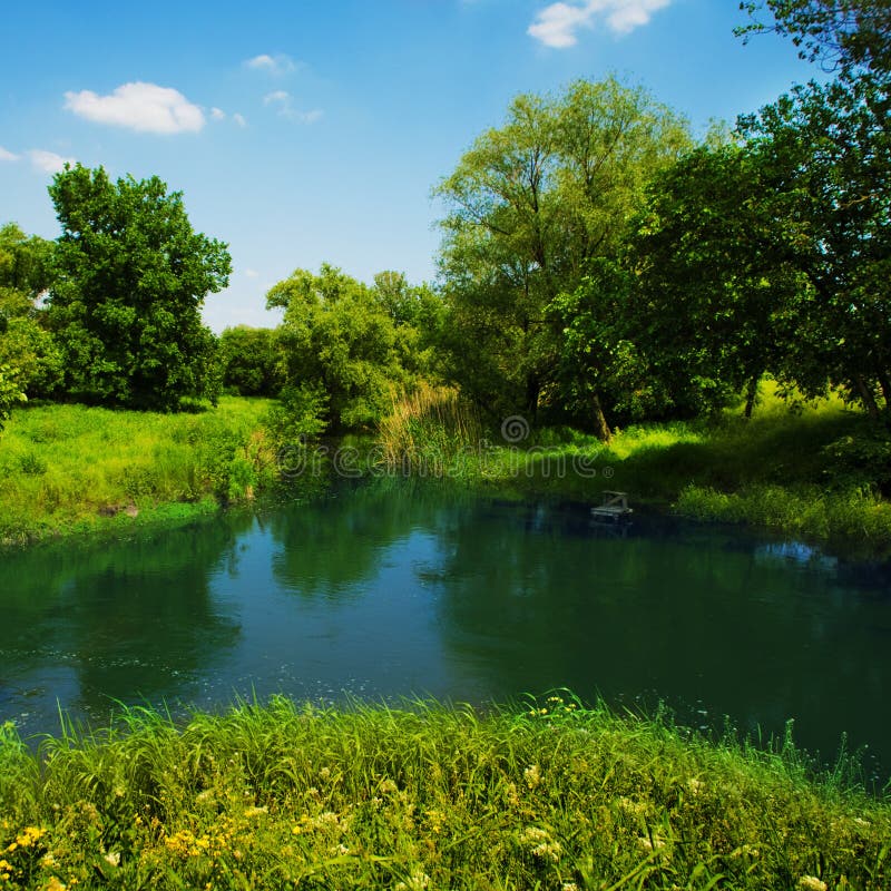 River in countryside stock image. Image of river, riverbank - 13083751