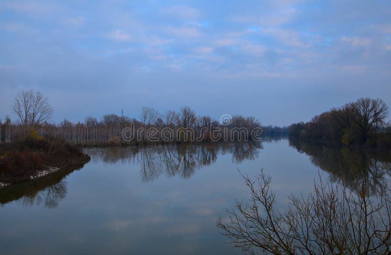A River in the Countryside at Sunset Stock Image - Image of calmness ...
