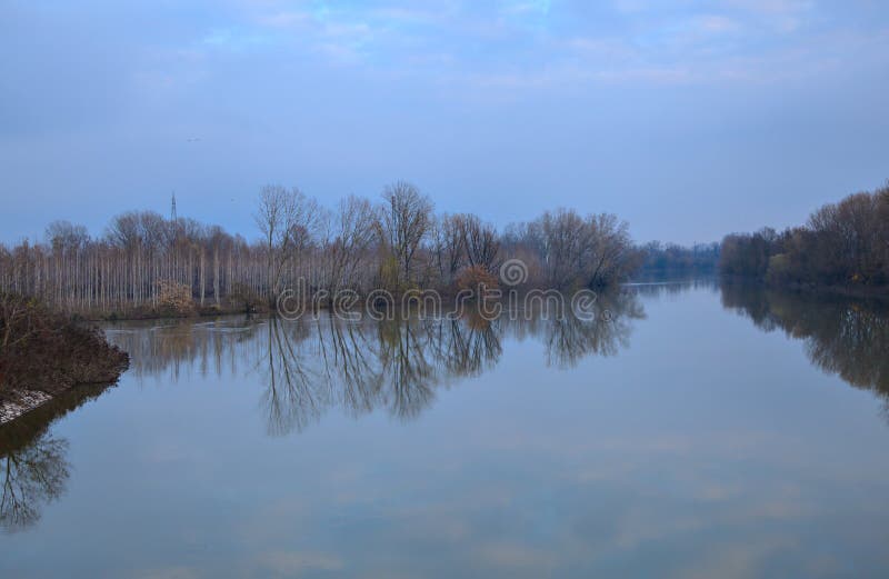 A River in the Countryside at Sunset Stock Image - Image of ...