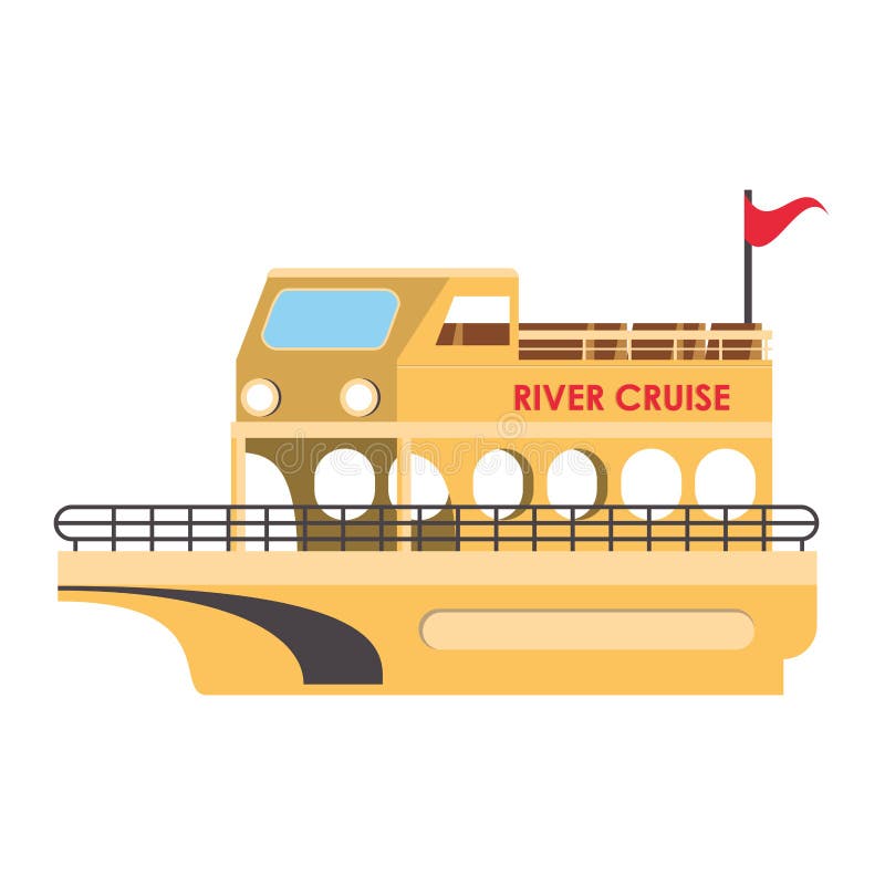 River Cruise Icon, Outline Style Stock Vector - Illustration of graphic ...