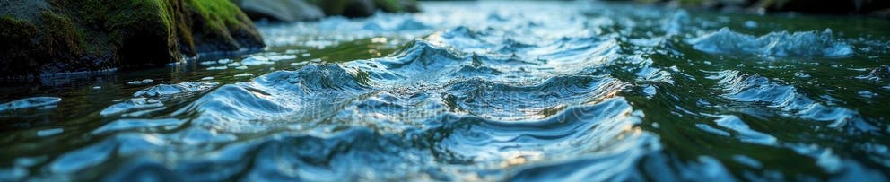 River Current Flowing Swiftly, Creating Ripples, Fast, Dynamic, River ...