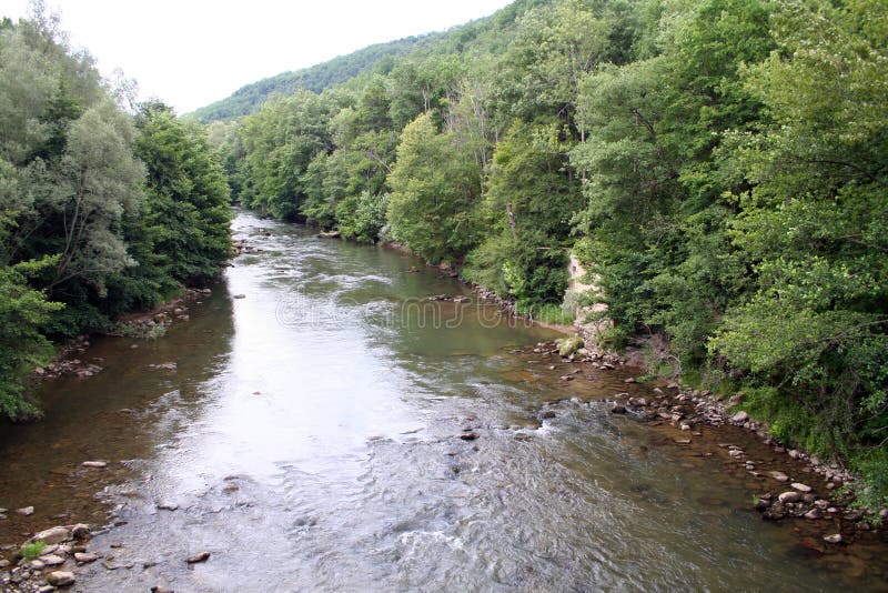 River curve stock image. Image of trees, cool, white, cold - 1042255