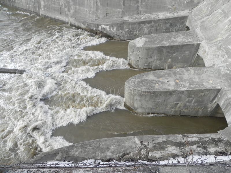 River Dam stock image. Image of flood, crack, concrete - 38145123