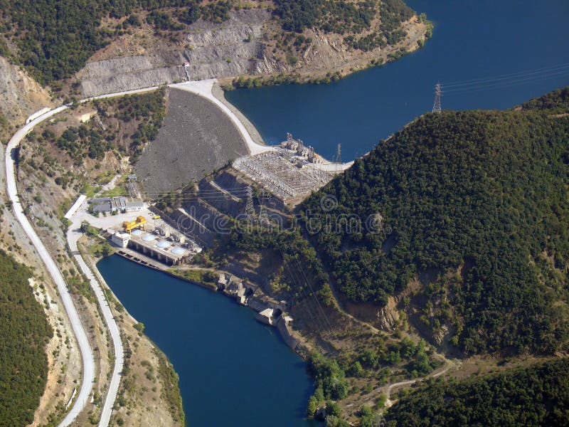 River dam aerial stock image. Image of power, concrete - 7222401