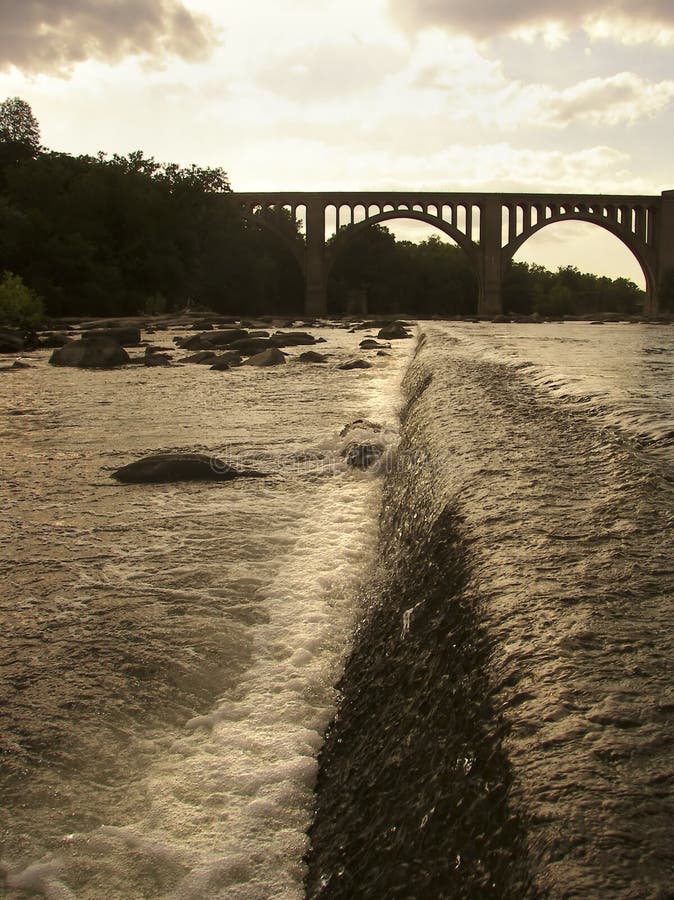 River Dam And Bridge Picture. Image: 4865014