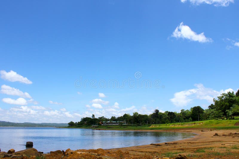 River dam stock image. Image of boat, land, tree, grass - 56400671